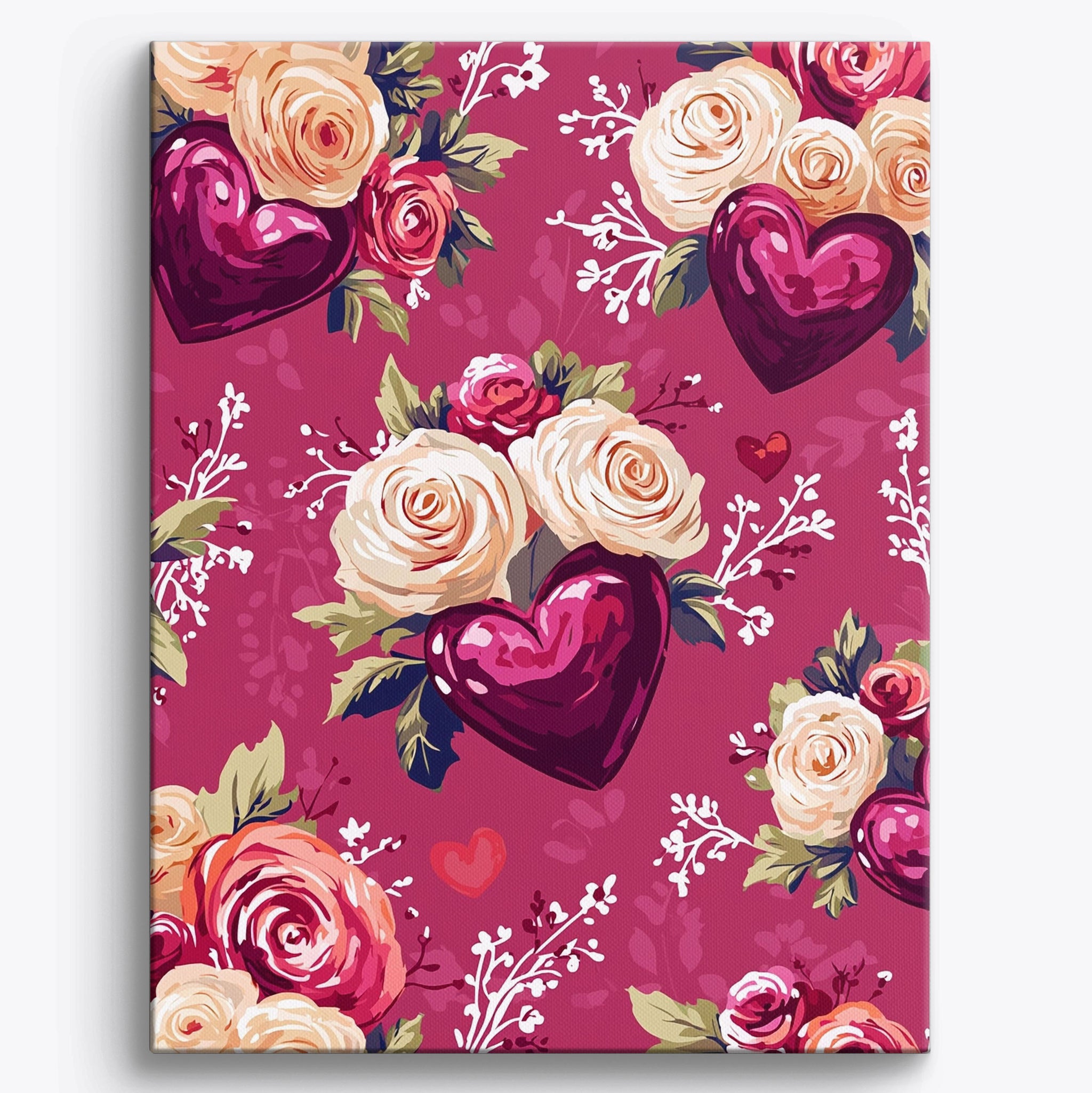 Craftoria DIY Paint by Numbers Kit for Adults and Kids, Blushing Hearts ...