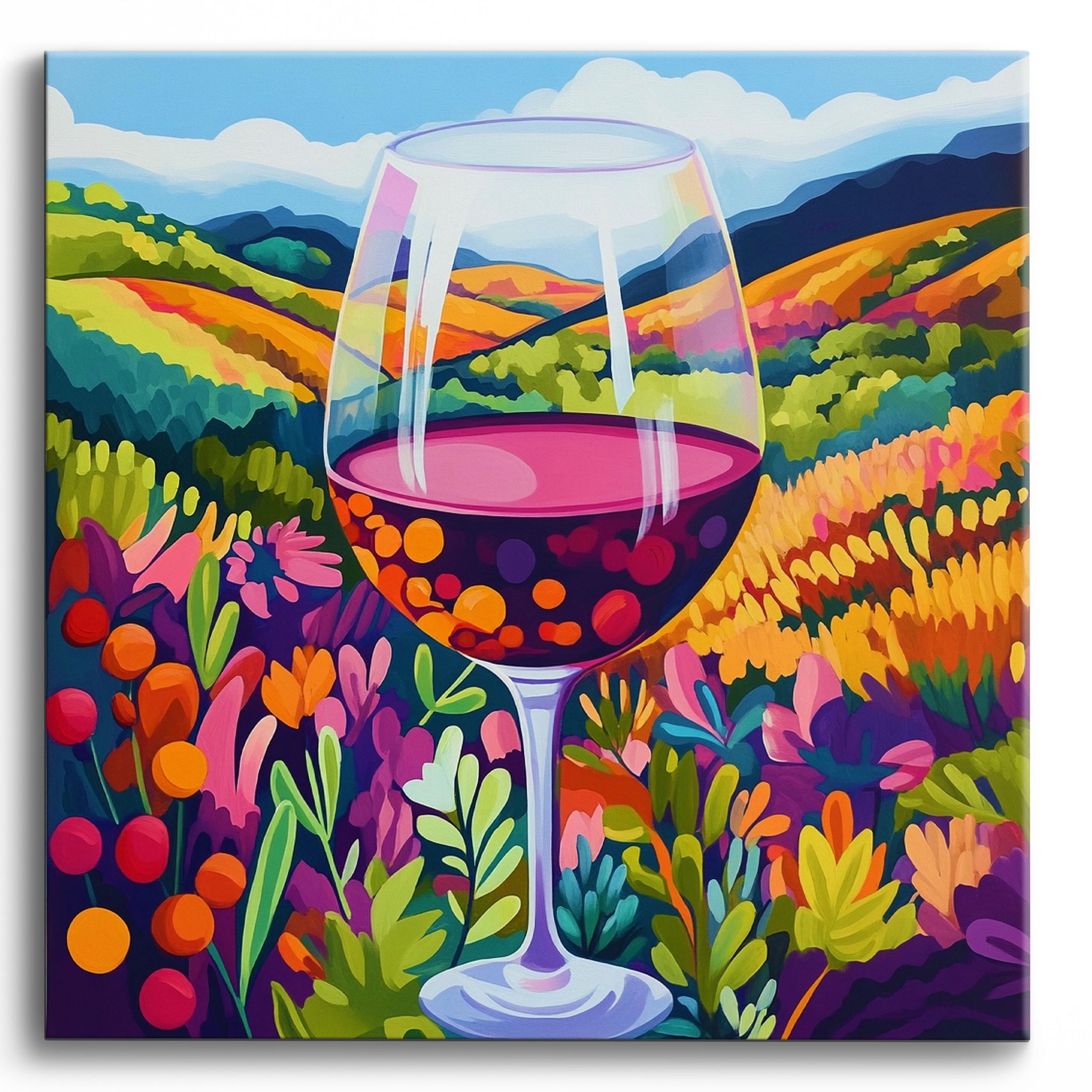 Colorful Vineyard Glass | Paint by Numbers Kit by Craftoria