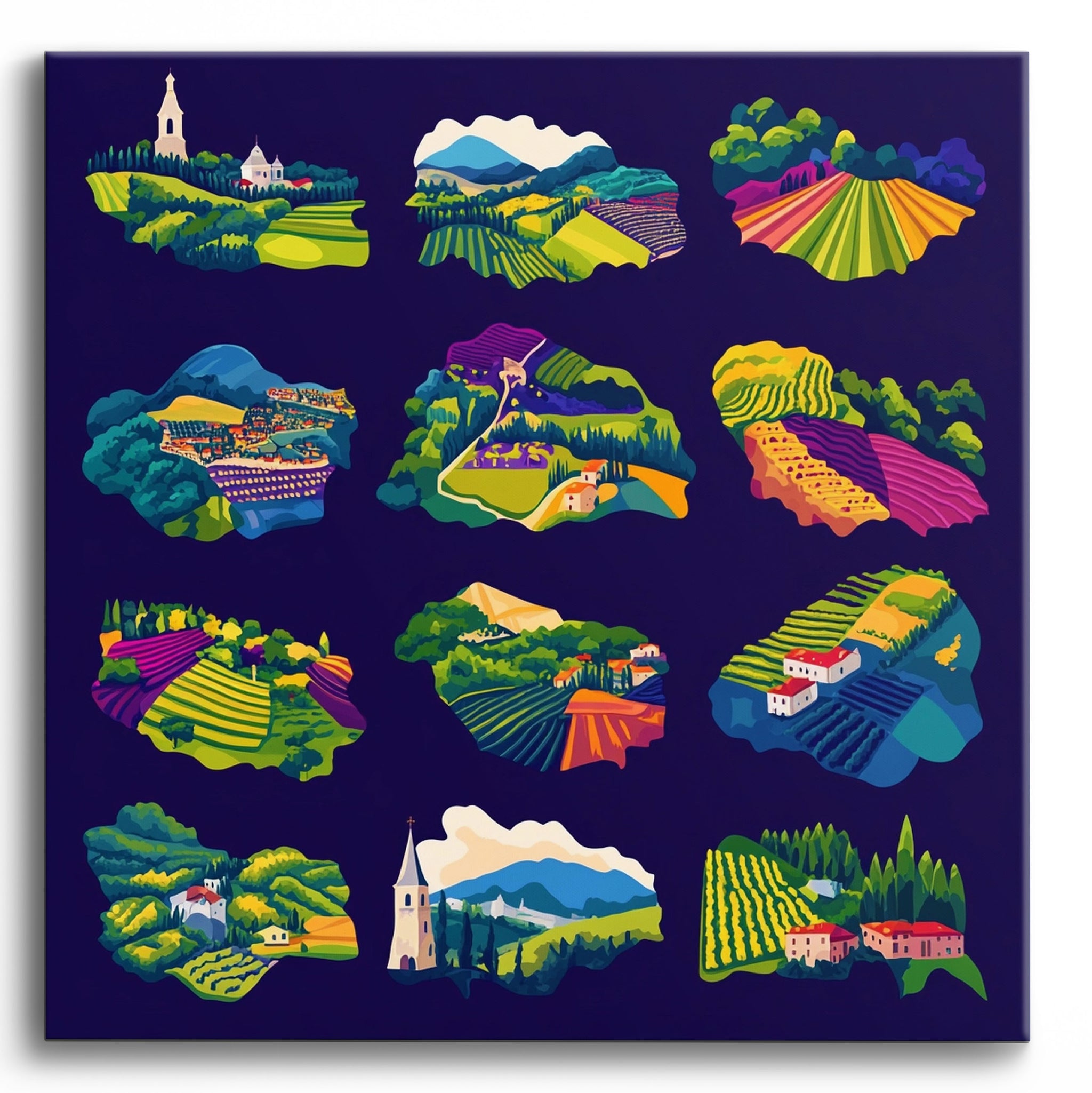 Colorful Regions Map | Paint by Numbers Kit by Craftoria