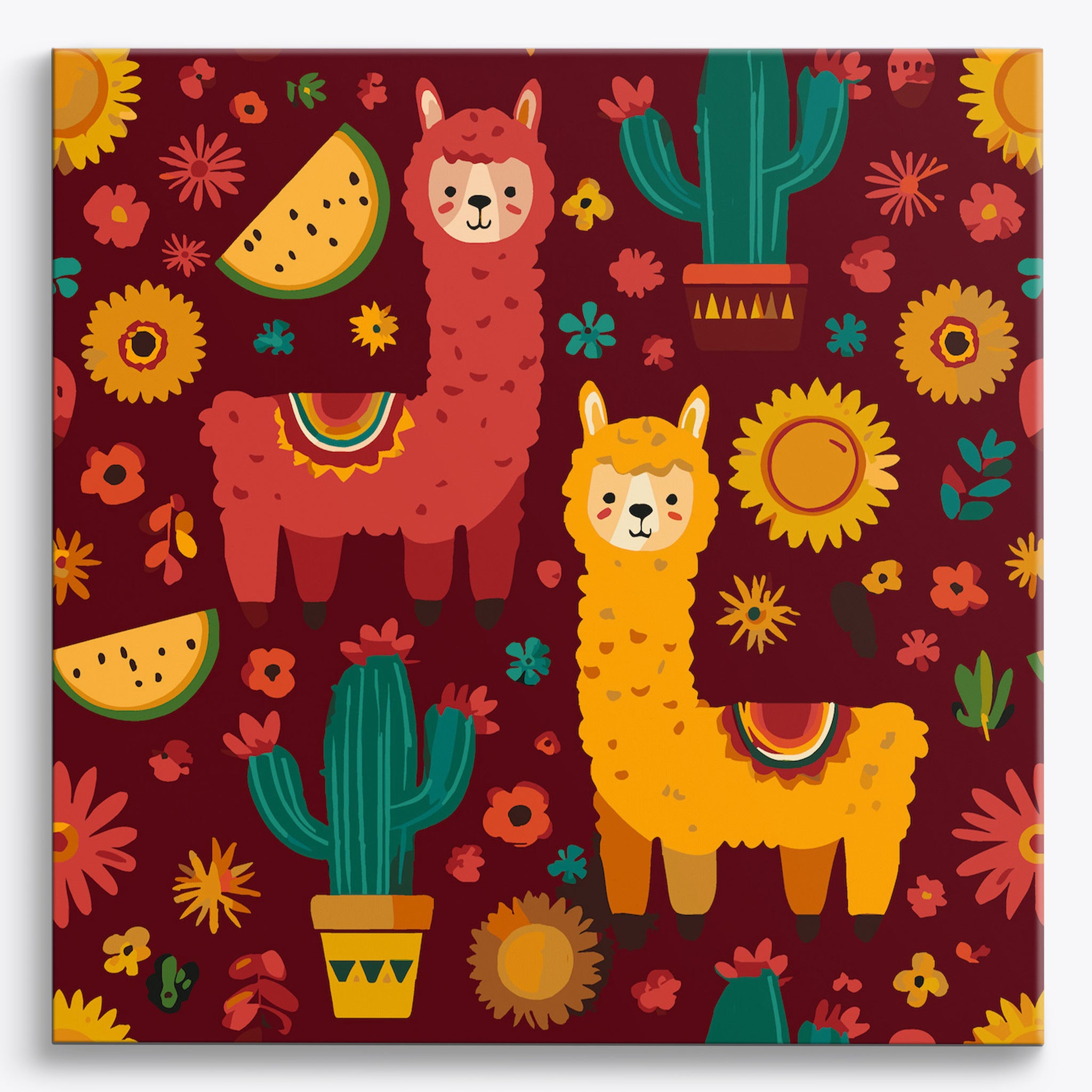 Festive Llamas | Paint by Numbers Kit by Craftoria