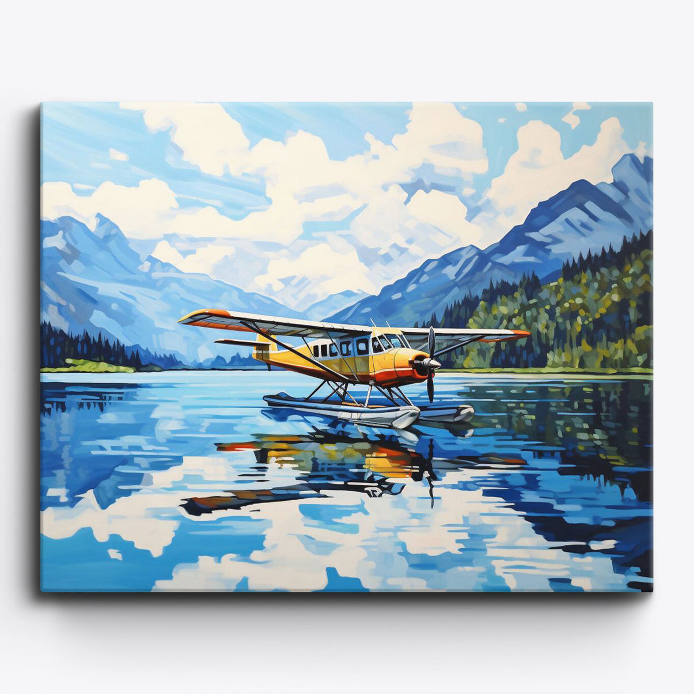 Airplane Lake Landing | Paint by Numbers Kit by Craftoria
