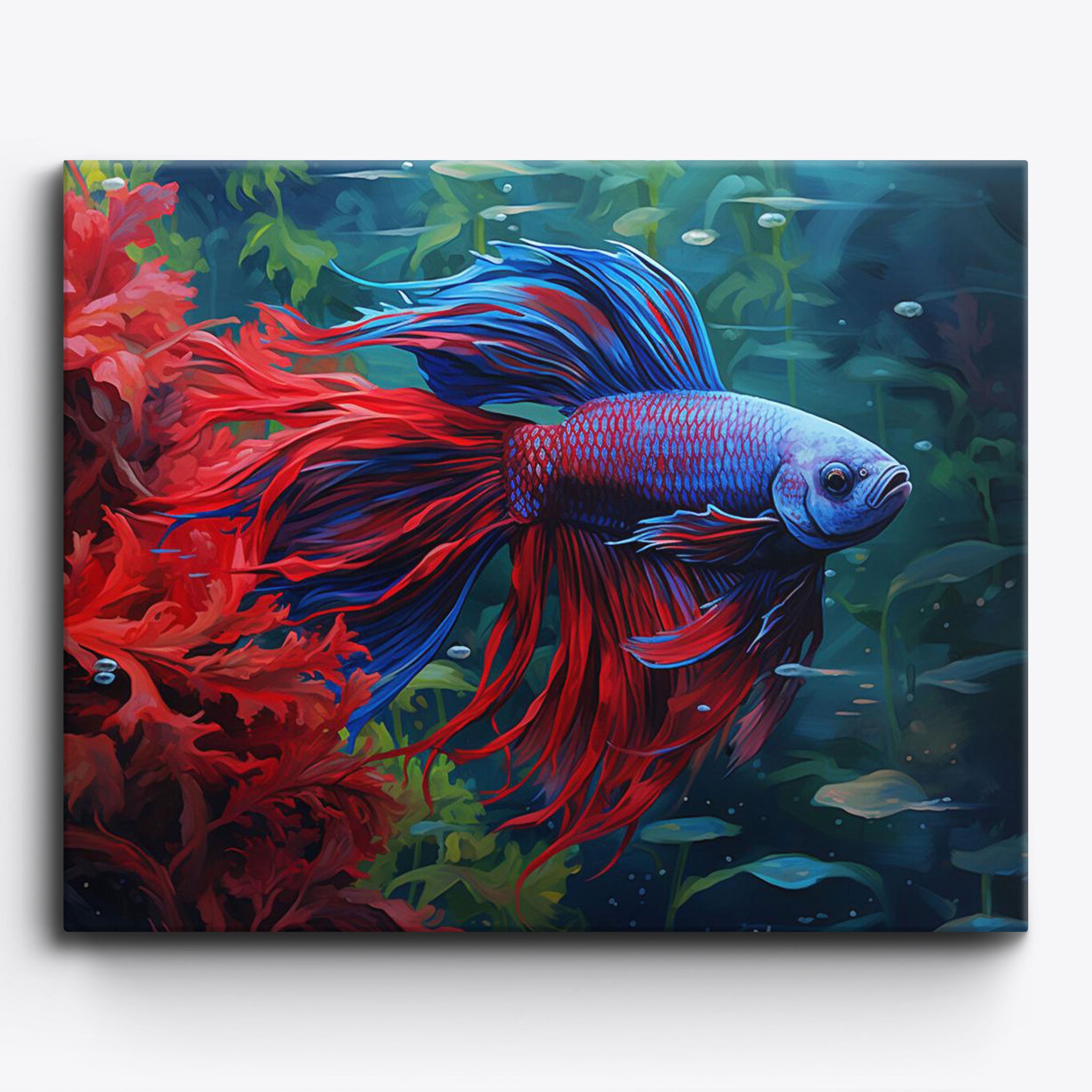 Blue Beta Fish No 4 | Paint by Numbers Kit by Craftoria