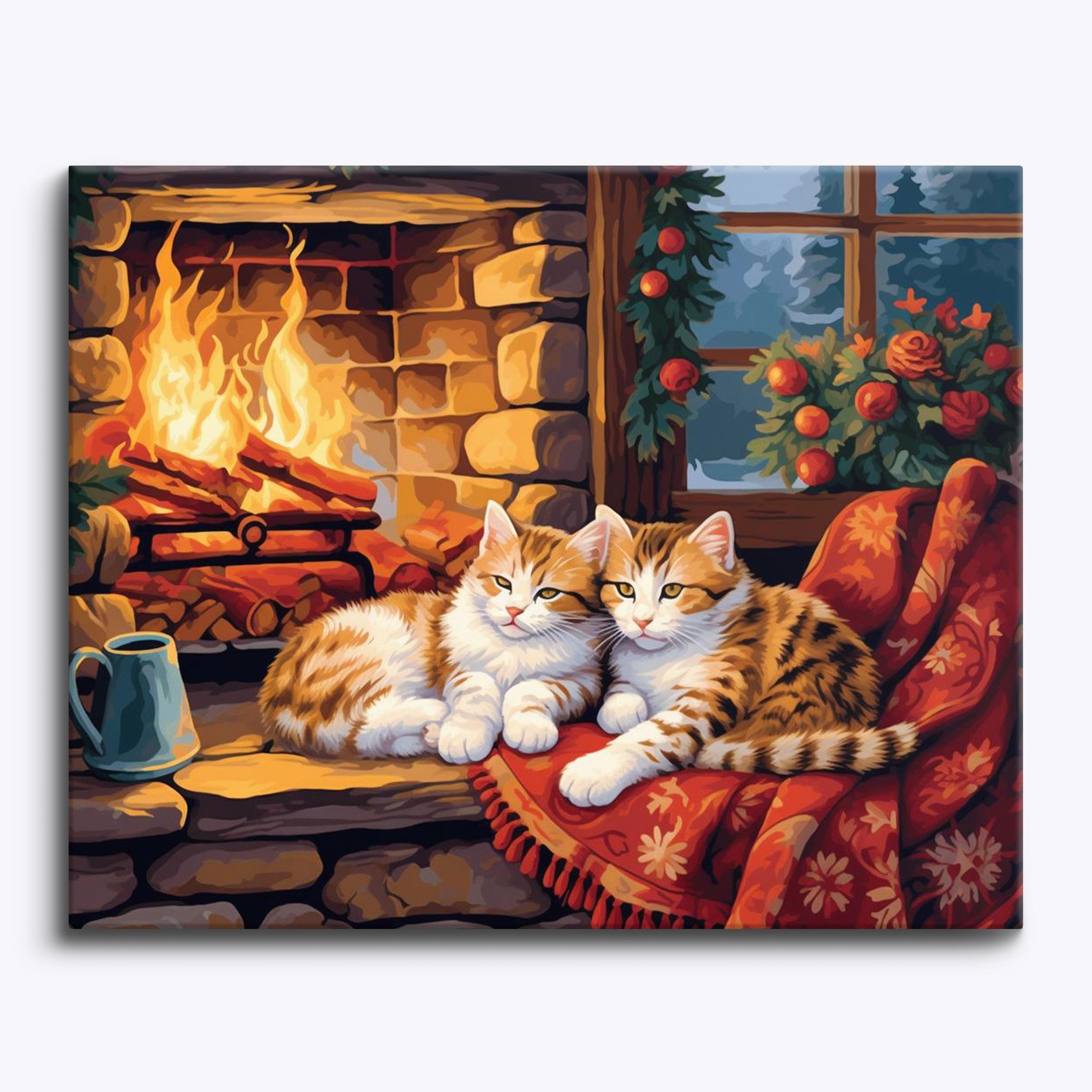 Cozy Hearth Cats | Paint by Numbers Kit by Craftoria