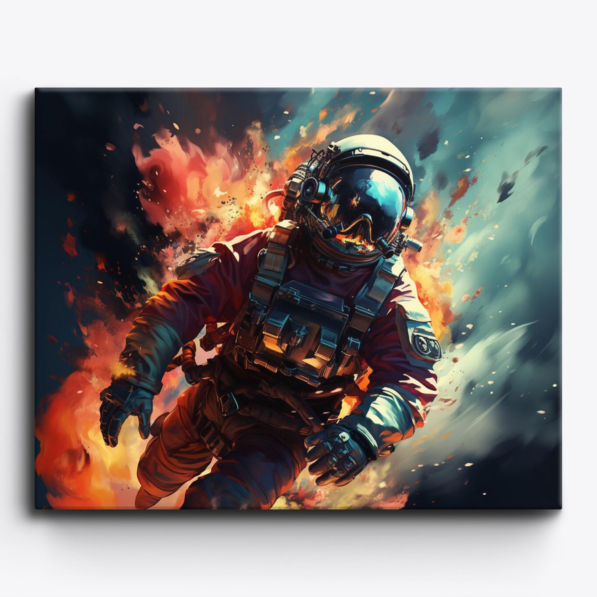 Flaming Astronaut | Paint by Numbers Kit by Craftoria