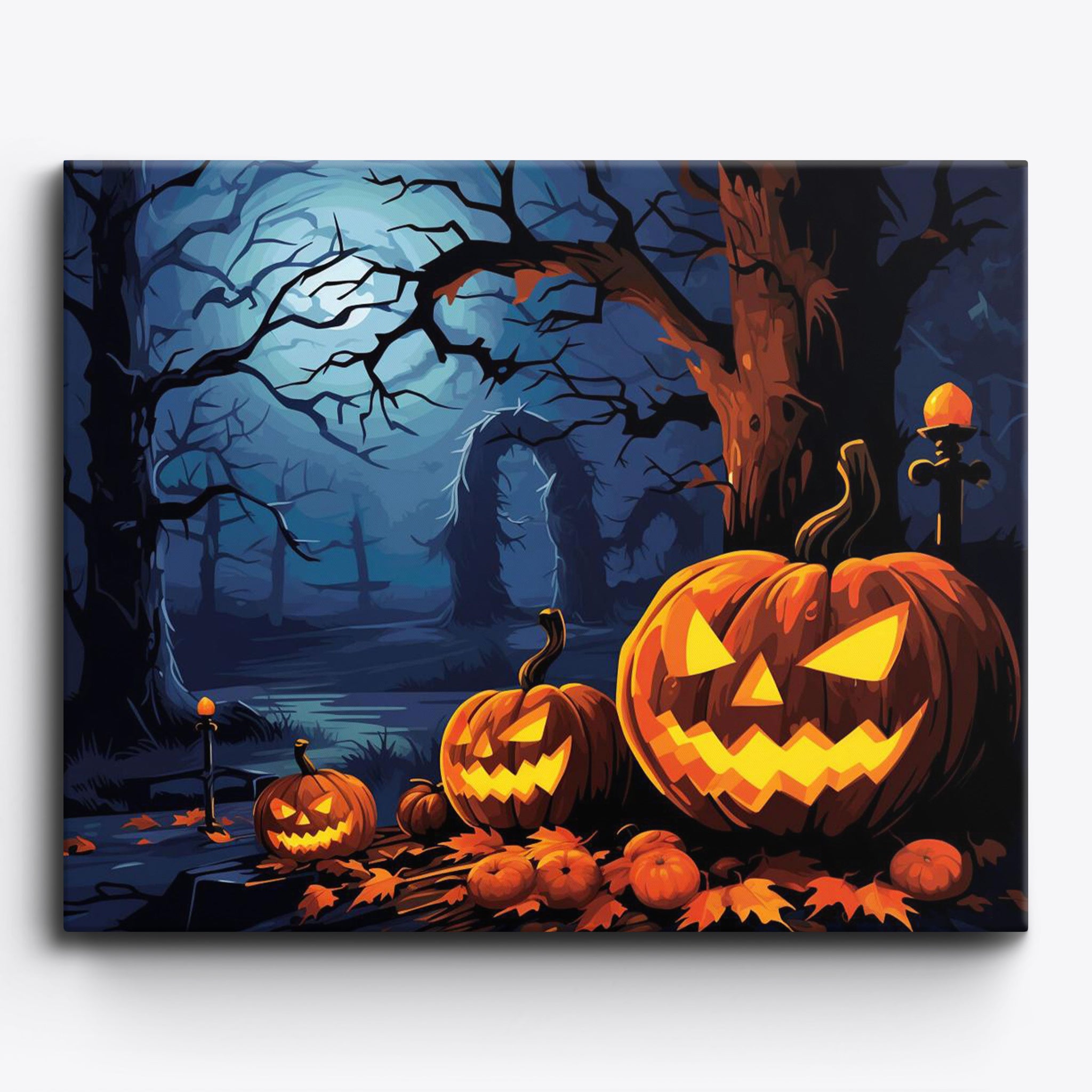 Flickering Pumpkins | Paint by Numbers Kit by Craftoria