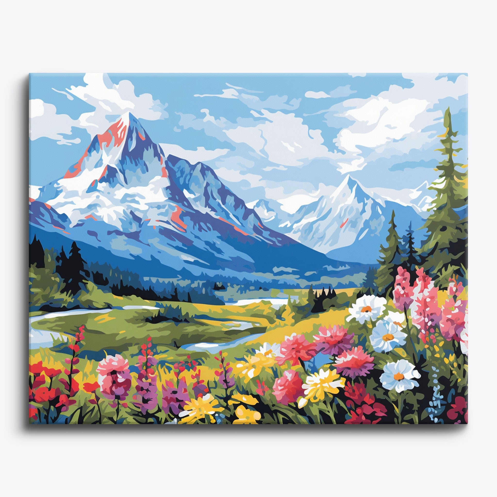 Mountain Flowers | Paint by Numbers Kit by Craftoria