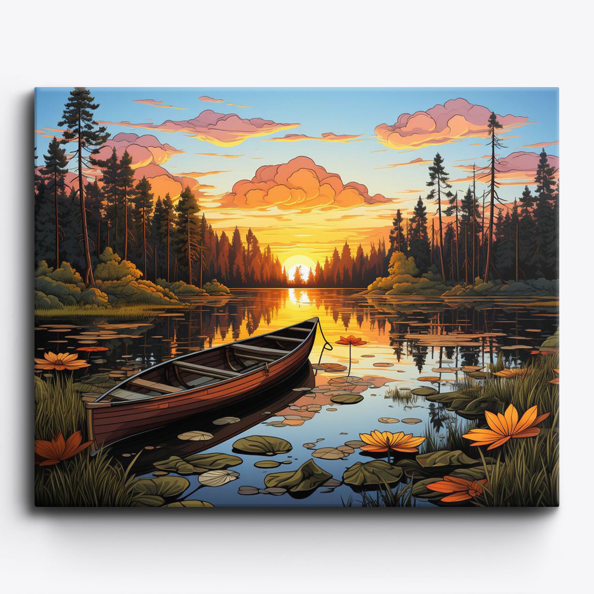 Rowboat Reflections | Paint by Numbers Kit by Craftoria