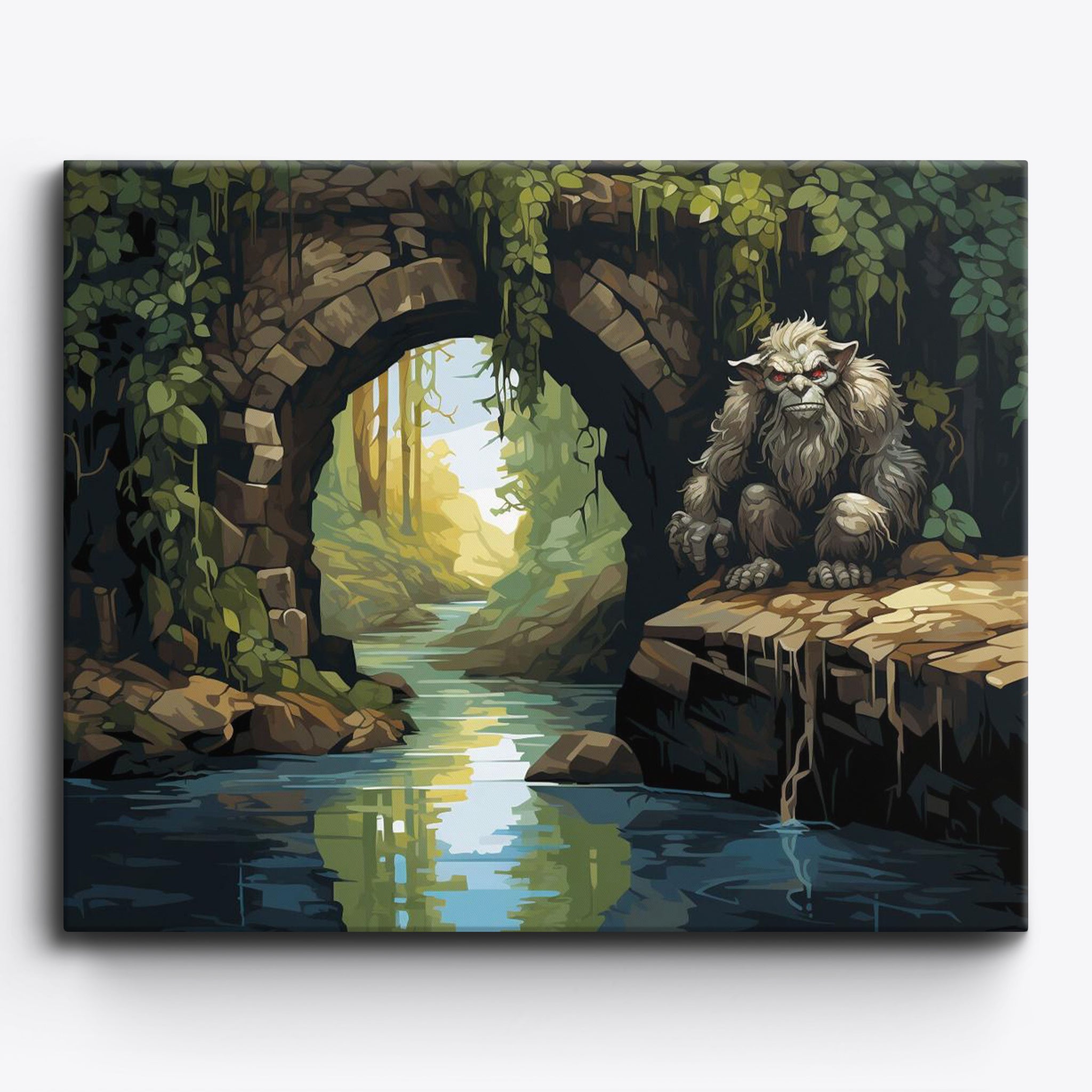 Troll Under The Bridge | Paint by Numbers Kit by Craftoria