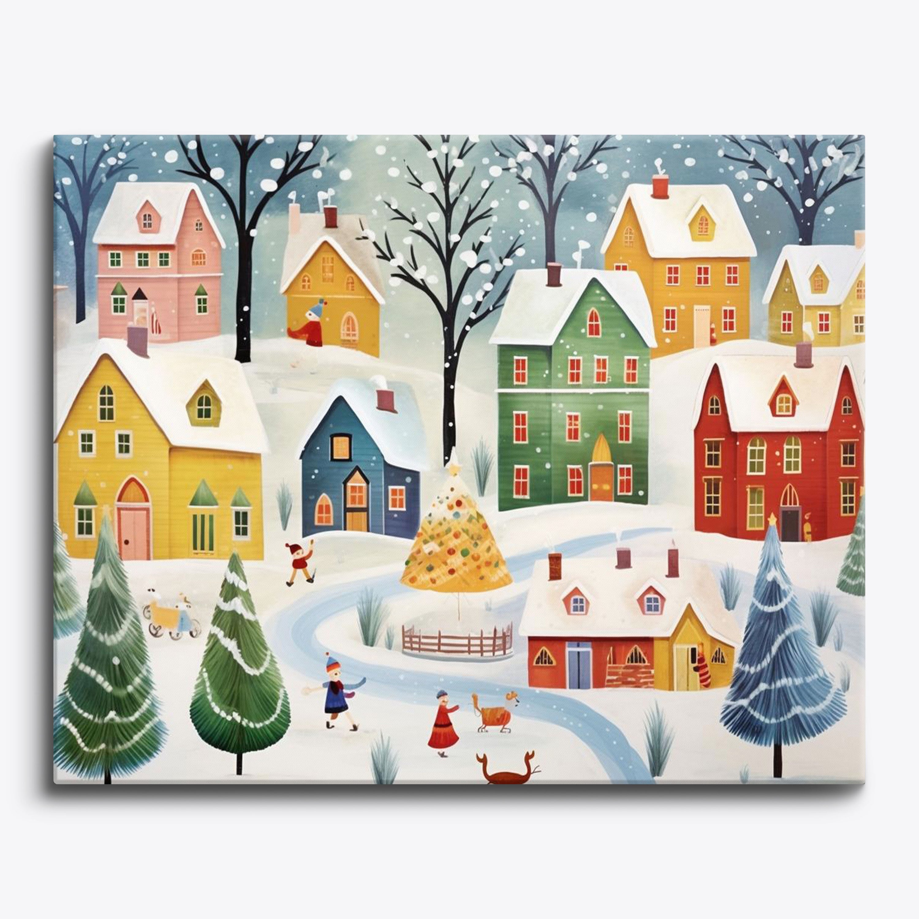 Whimsical Winter Village | Paint by Numbers Kit by Craftoria
