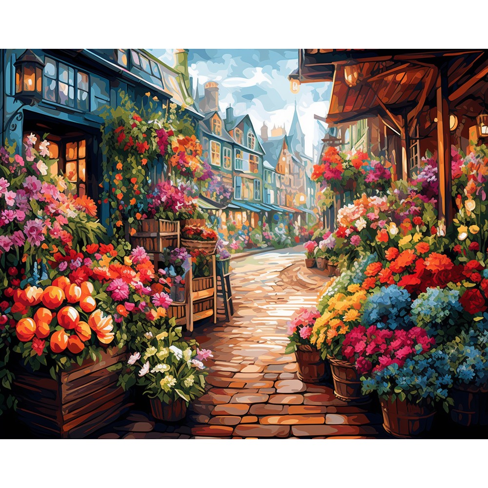 Colorful Market | Paint by Numbers Kit by Craftoria