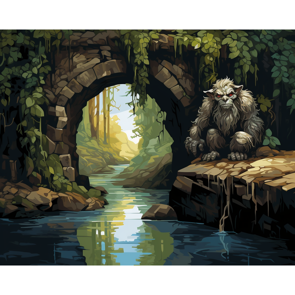 Troll Under The Bridge | Paint by Numbers Kit by Craftoria