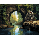 Troll Under The Bridge | Paint by Numbers Kit by Craftoria